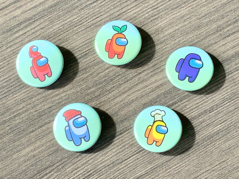 Custom Among Us Inspired 1.25'' Round Pinback Buttons | Etsy