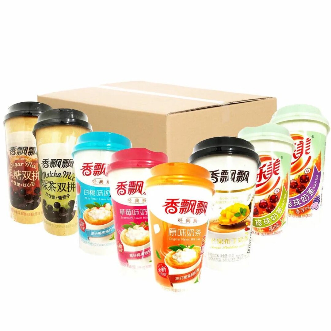 Instant Bubble Boba Milk Tea Box Assorted 6 Flavours matcha, Peach ...