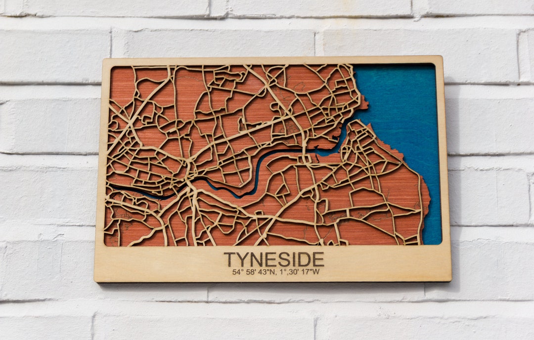 Tyneside 3D Layered Hand Made Map Art - Etsy