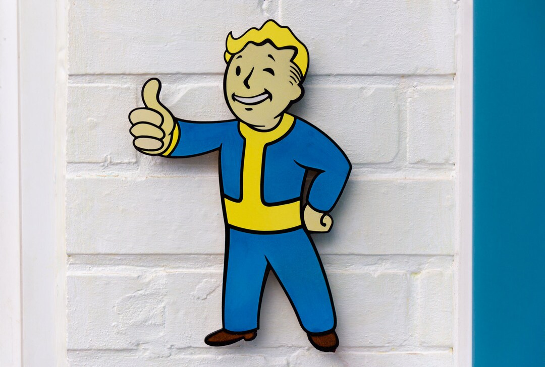 Fallout Vault Boy Hand Crafted Wall Art With Green Radiation LED Glow ...