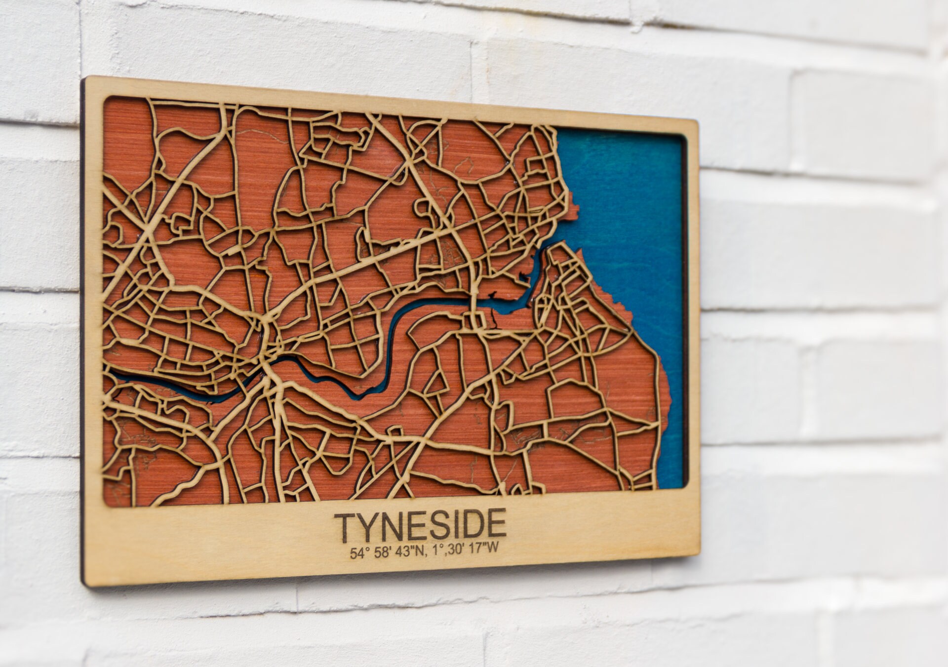 Tyneside 3D Layered Hand Made Map Art - Etsy