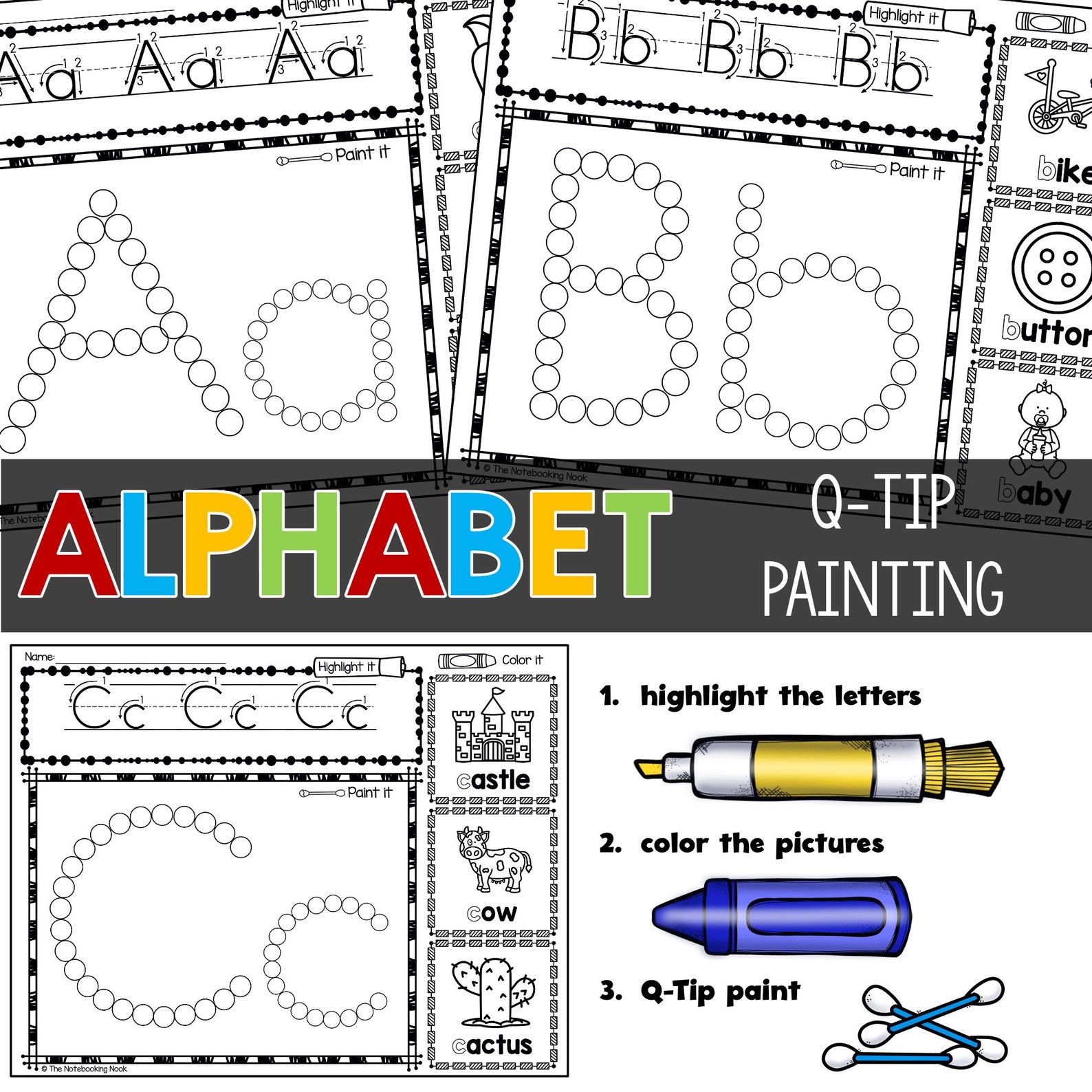 Alphabet Q-tip Painting - Etsy