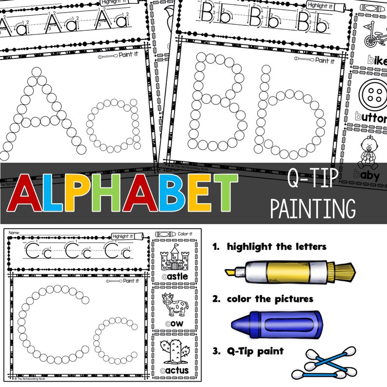 Alphabet Q-tip Painting - Etsy