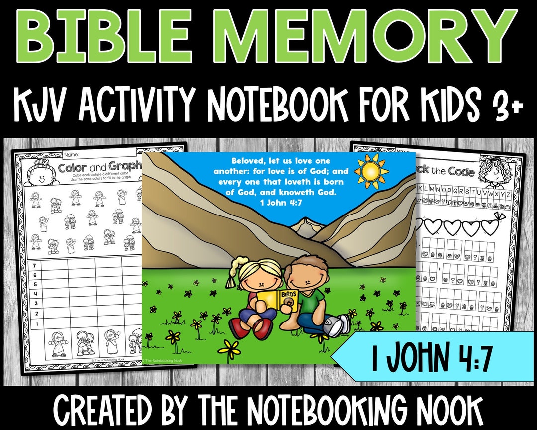 Bible Memory Verse (KJV) Activity Notebook for 1 John 4:7 - Etsy