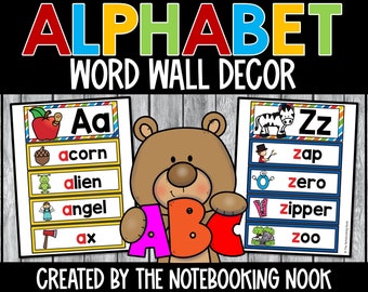 Alphabet Word Wall Cards - Etsy