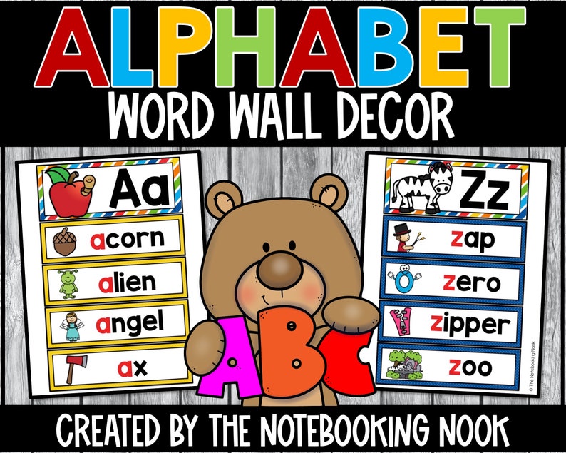 Alphabet Word Wall Cards - Etsy