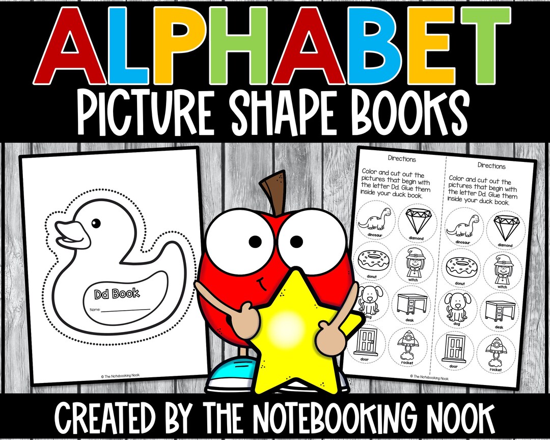 Alphabet Picture Shape Books - Etsy