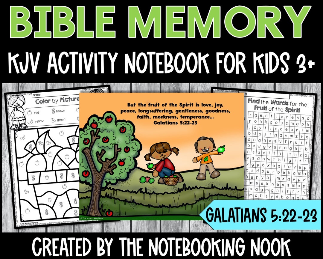 Bible Memory Verse Activity Notebook for Galatians 5:22-23 - the Fruit ...