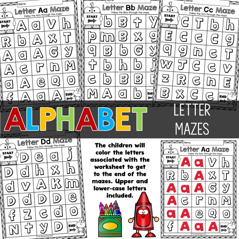 Alphabet Letter Mazes - Etsy