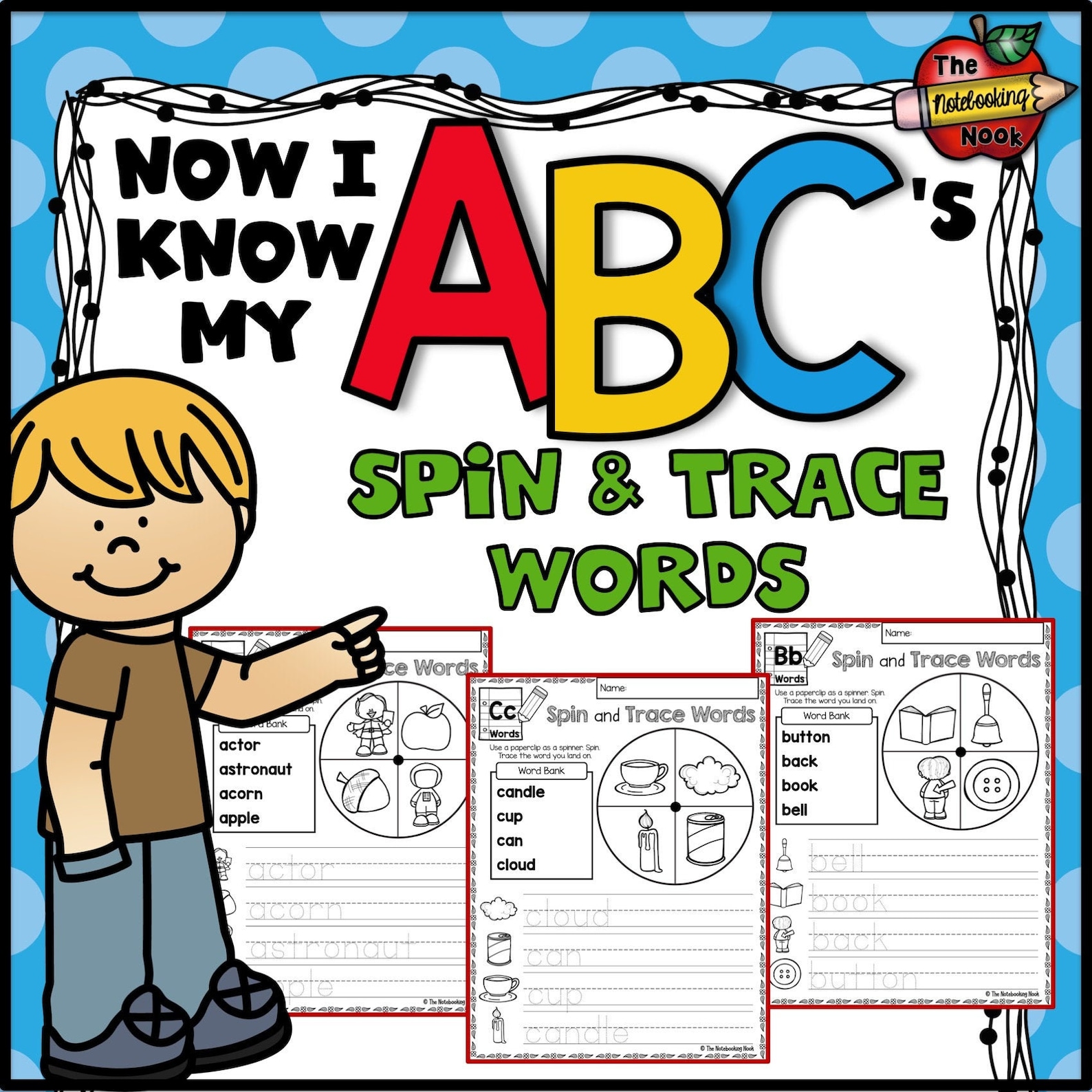 Alphabet Spin and Trace Words | Etsy