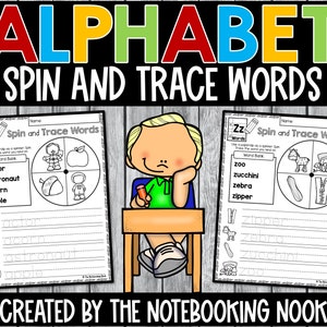 Alphabet Spin and Trace Words - Etsy