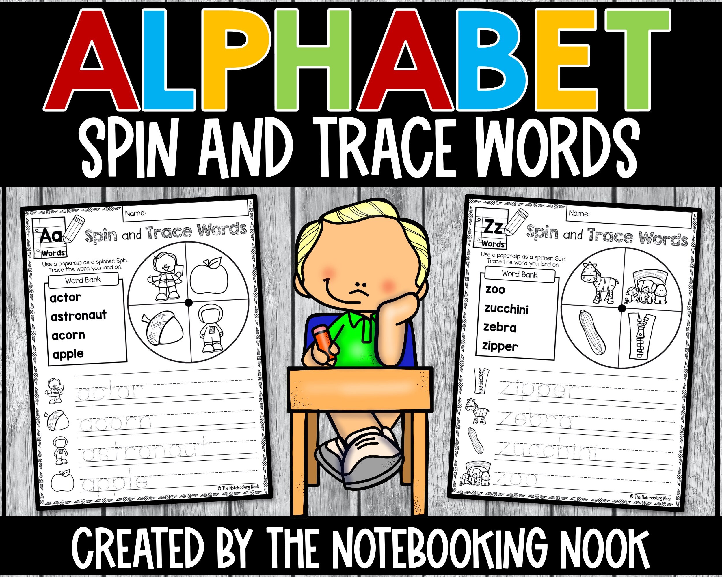 Alphabet Spin and Trace Words - Etsy