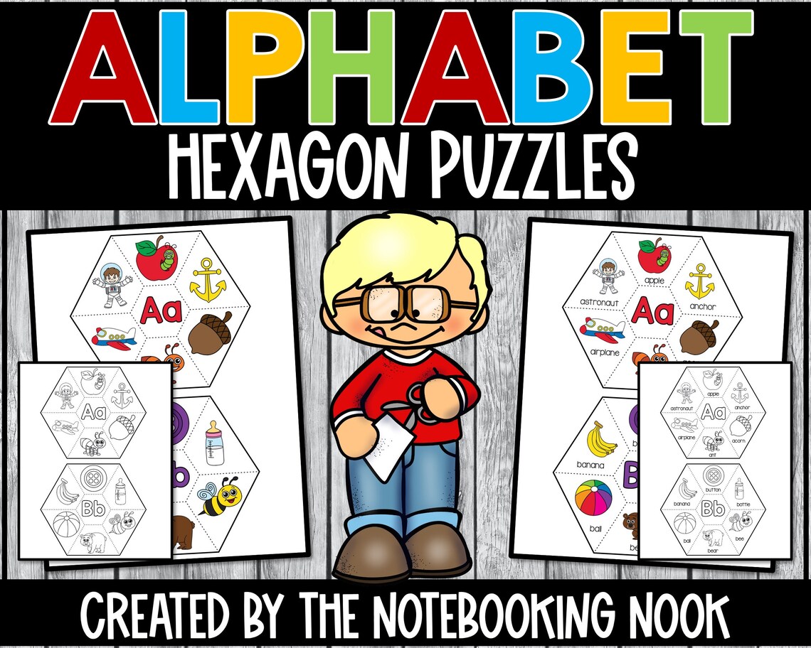 Alphabet Hexagon Puzzles - Etsy