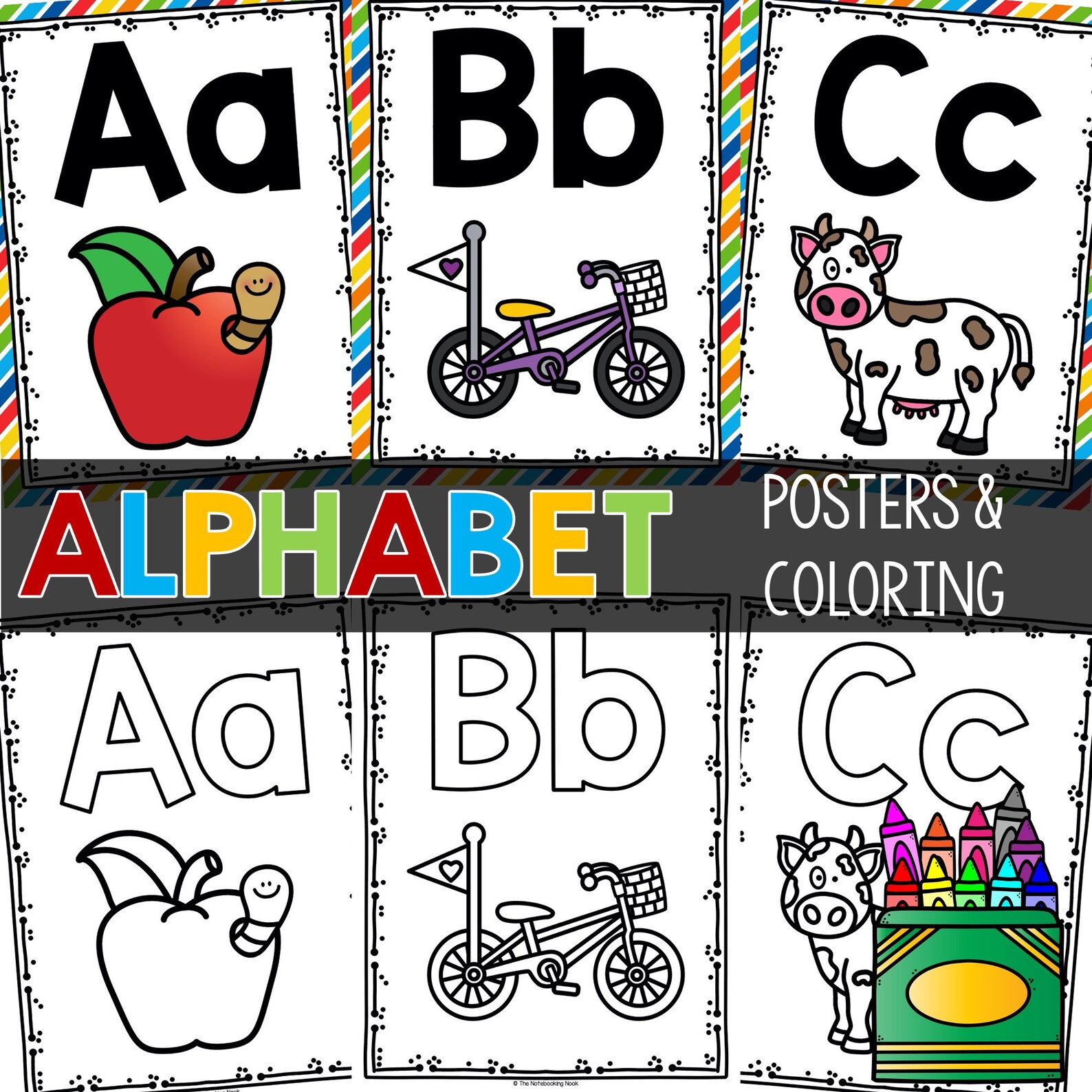 Alphabet Posters and Coloring Pages - Etsy