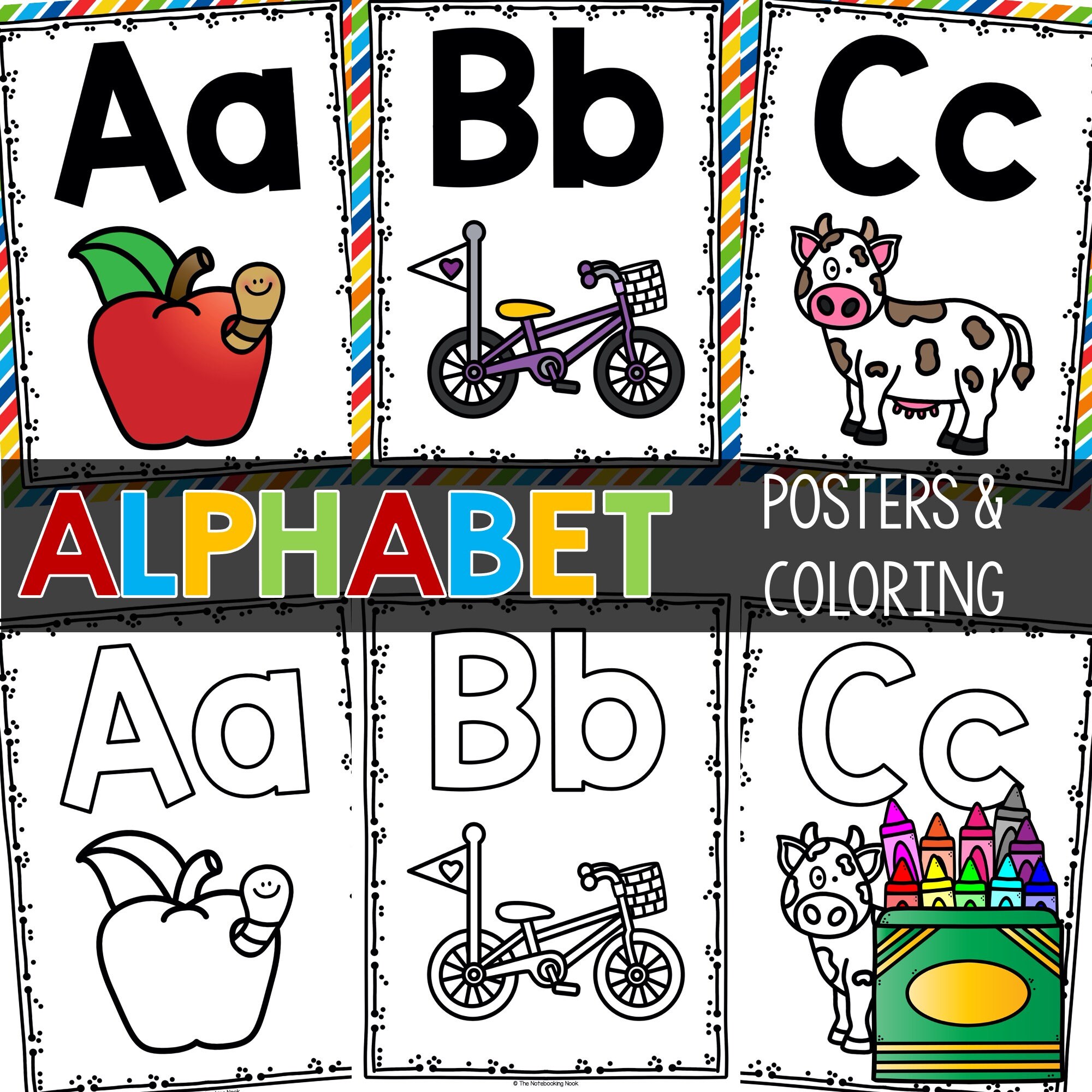 Alphabet Posters and Coloring Pages - Etsy