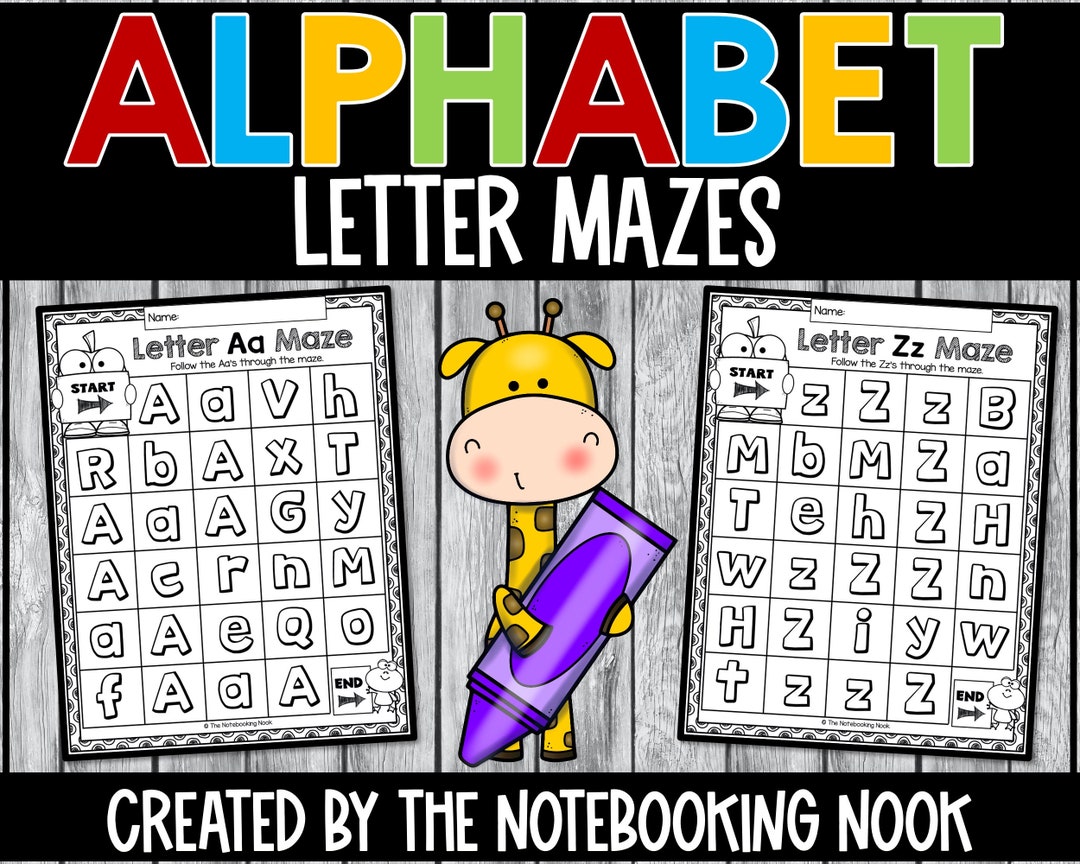 Alphabet Letter Mazes - Etsy
