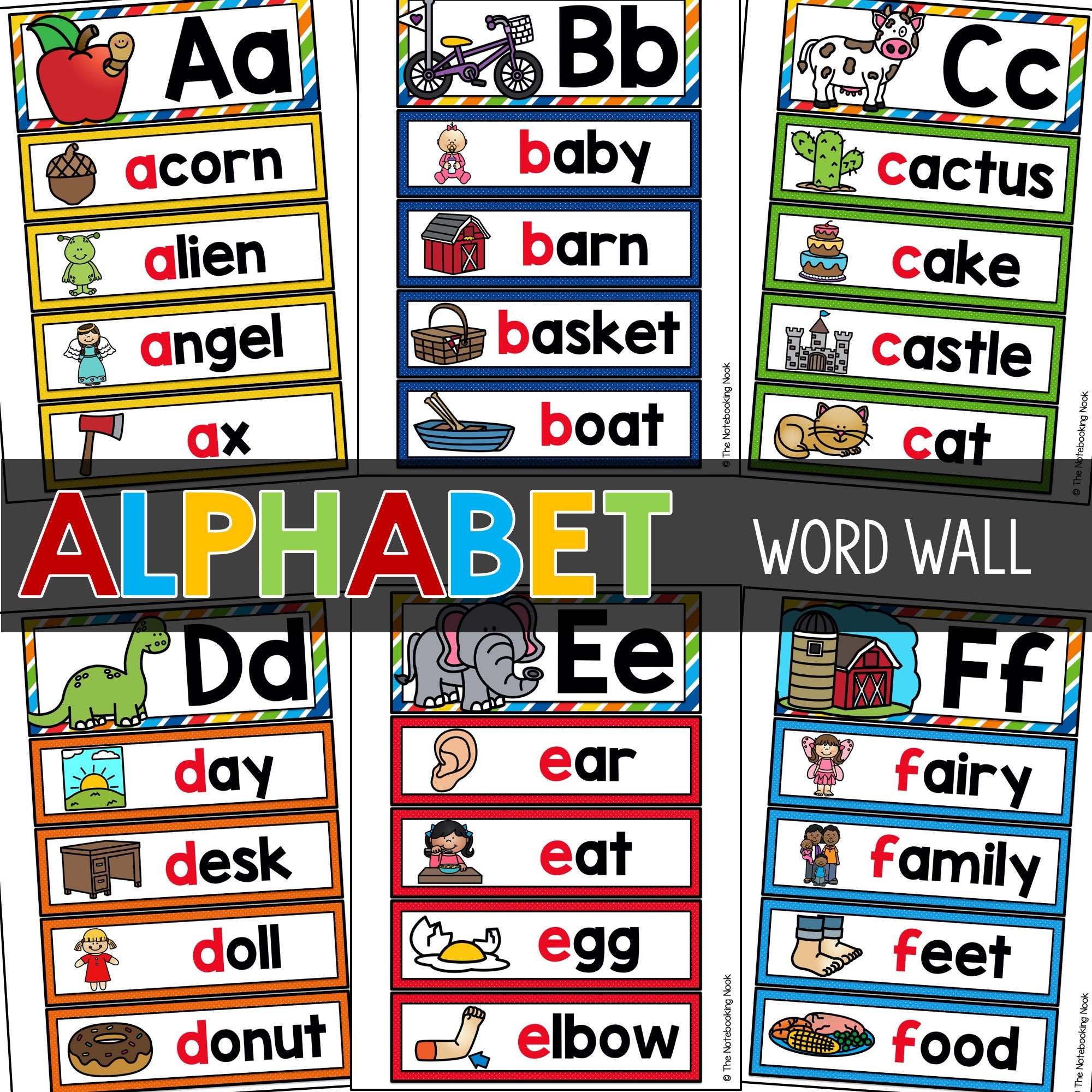 Alphabet Word Wall Cards - Etsy