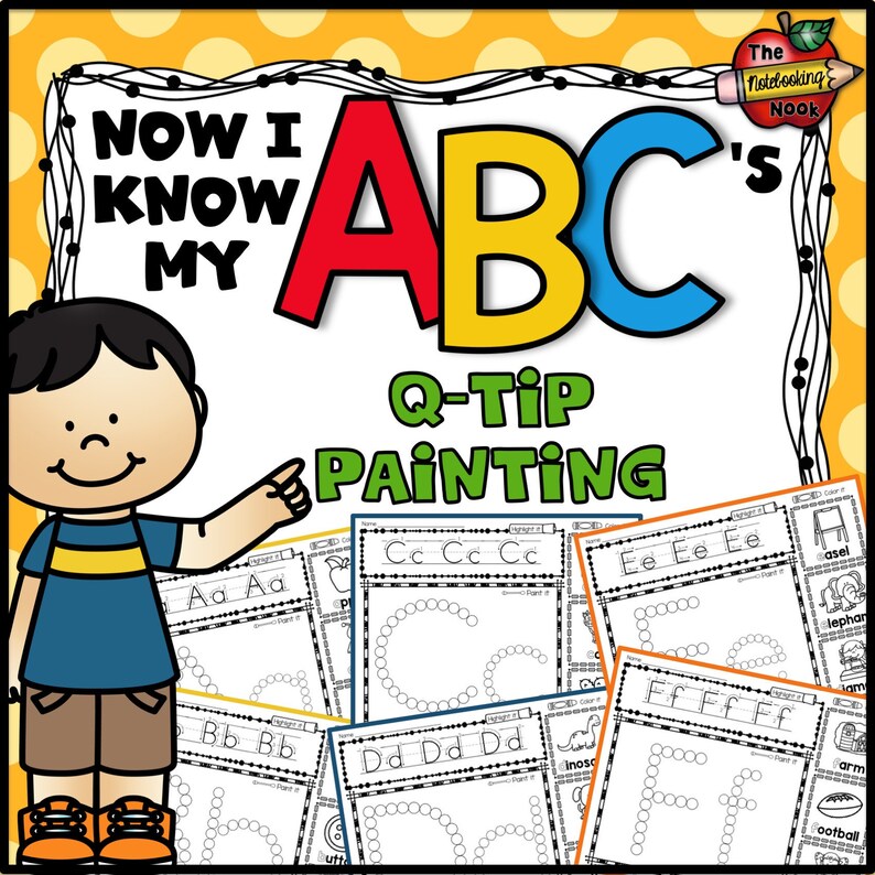 Alphabet Q-tip Painting | Etsy