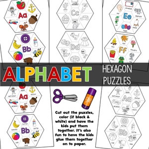 Alphabet Hexagon Puzzles - Etsy