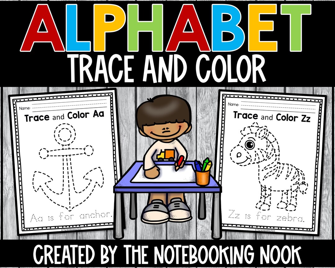 Alphabet Trace and Color - Etsy