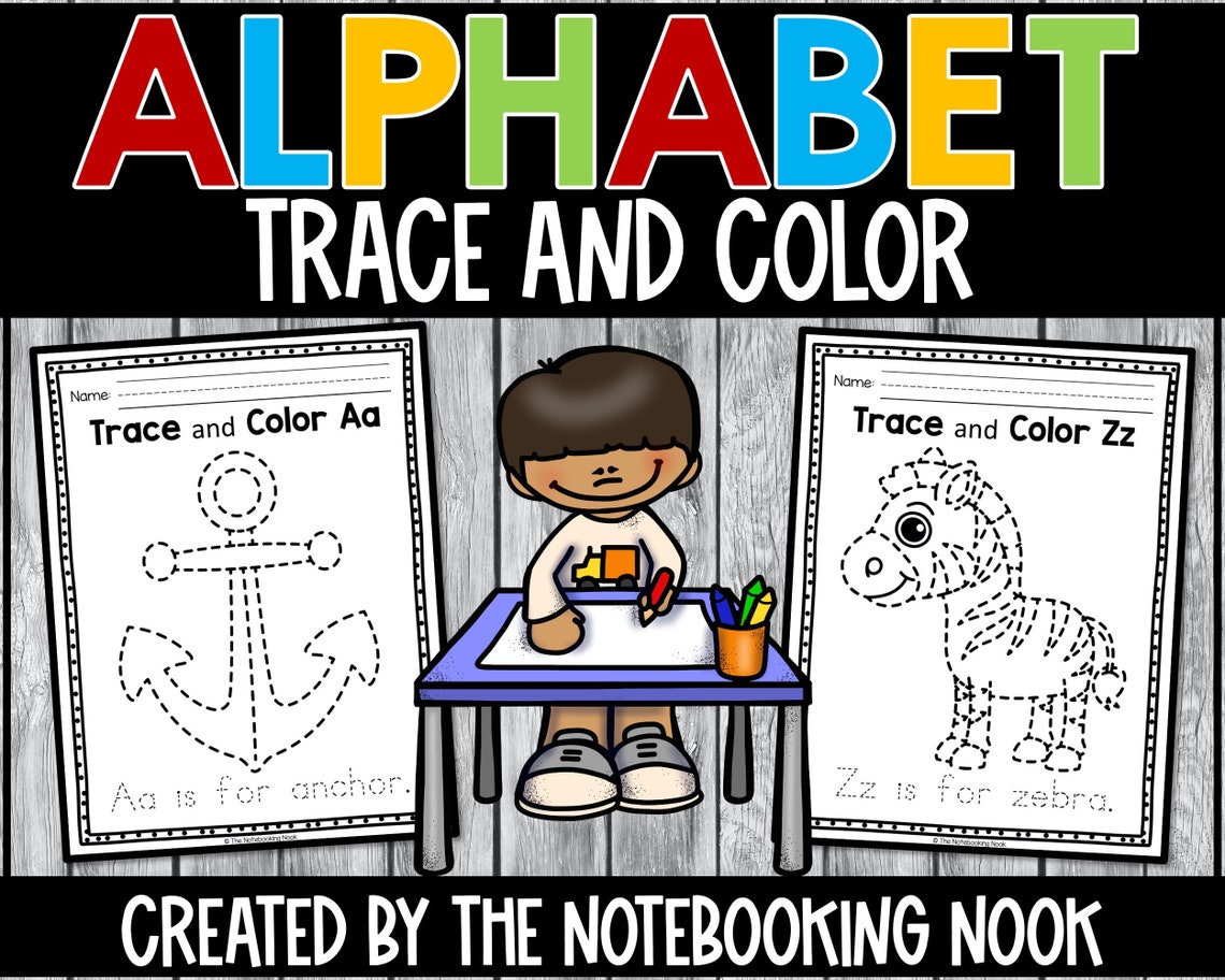 Alphabet Trace and Color - Etsy