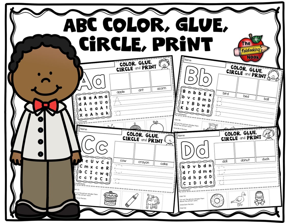 Alphabet Color Glue Circle Print | Etsy