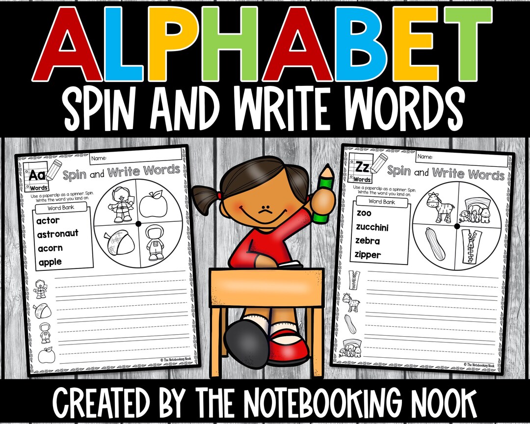 Alphabet Spin and Write Words - Etsy
