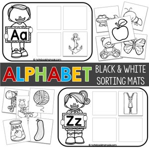 Alphabet Sorting Mats (black & White) - Etsy