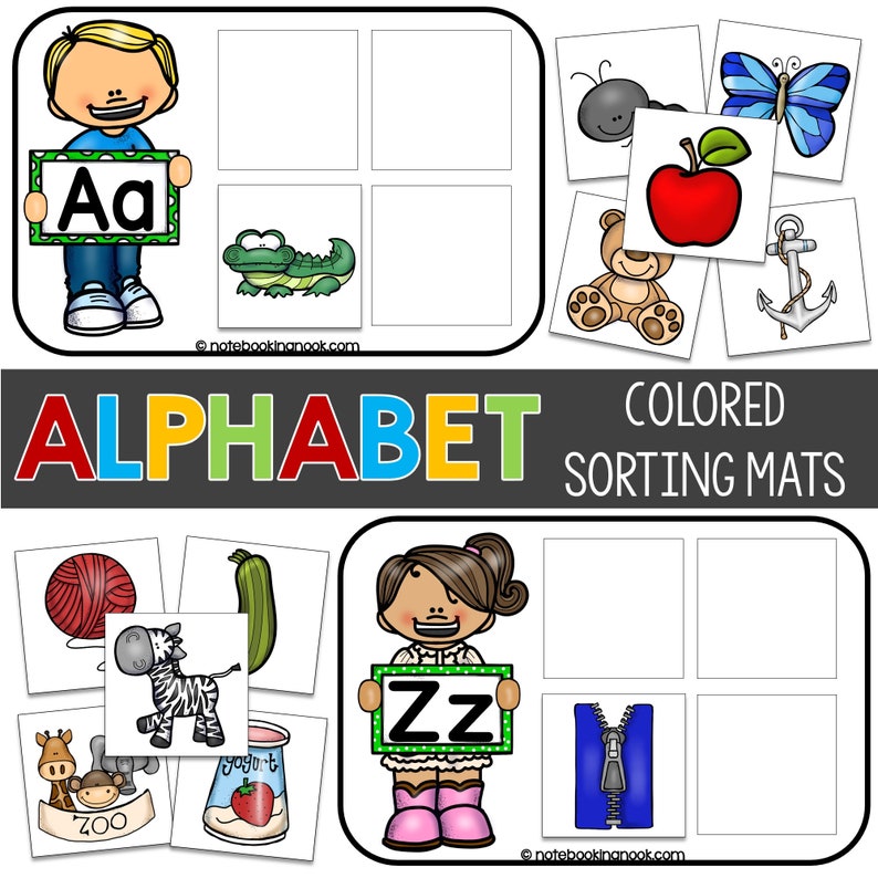 Alphabet Colored Sorting Mats - Etsy