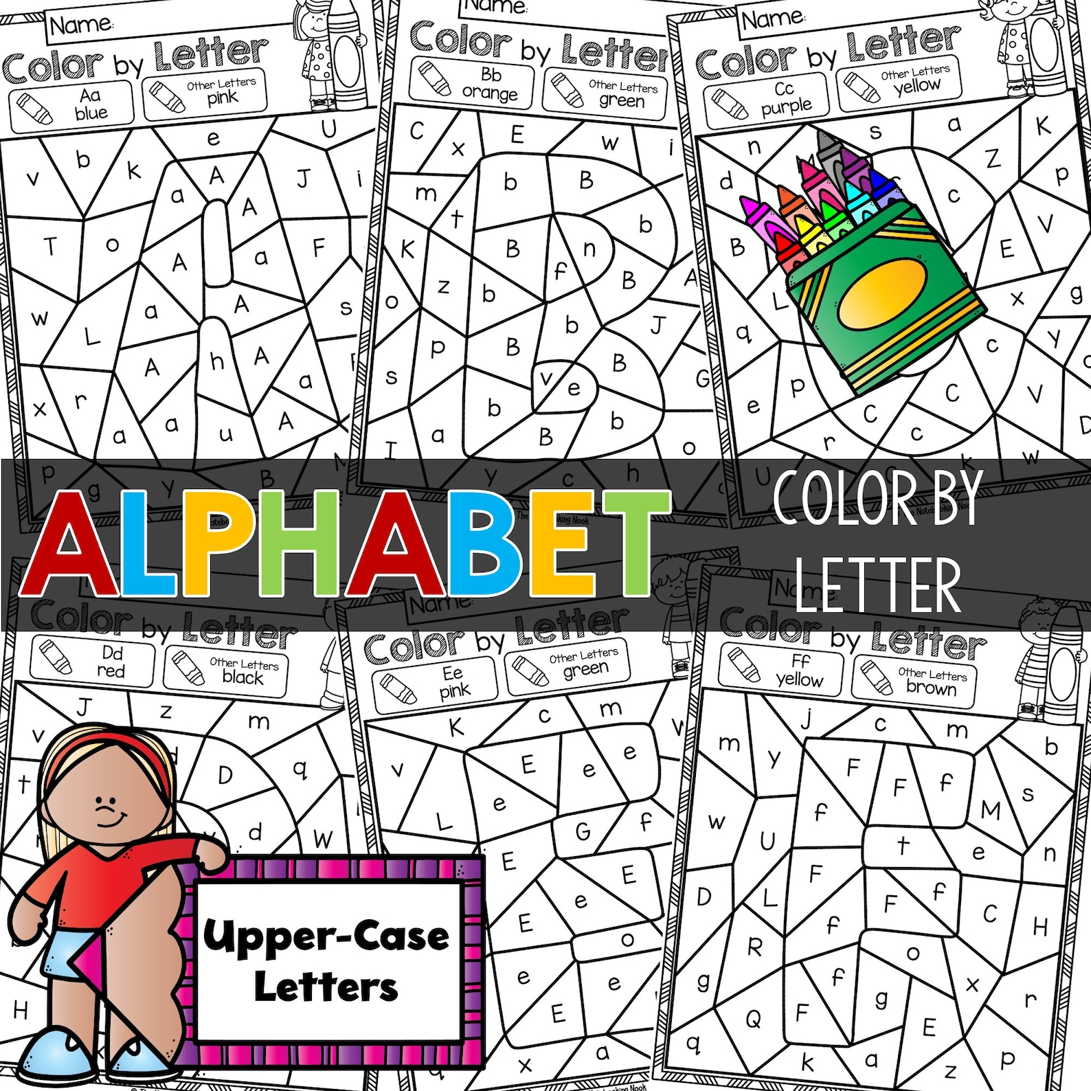 Alphabet Color by Number - Etsy