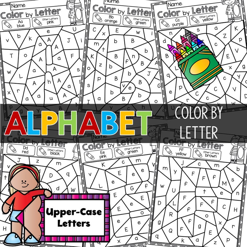 Alphabet Color by Number - Etsy
