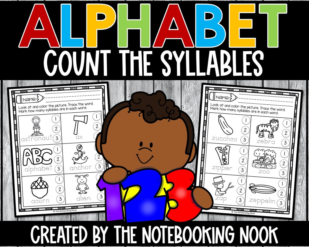 Alphabet Count the Syllables - Etsy
