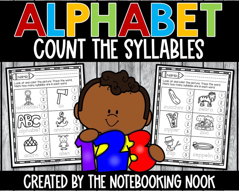 Alphabet Count the Syllables - Etsy