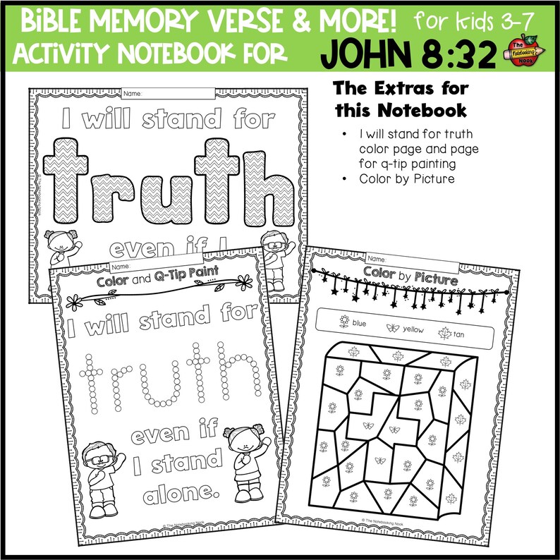Bible Memory Verse KJV Activity Notebook for John 8:32 - Etsy