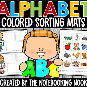 Alphabet Colored Sorting Mats - Etsy