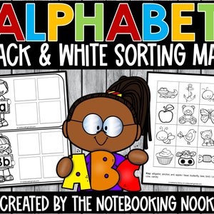 Alphabet Sorting Mats (black & White) - Etsy