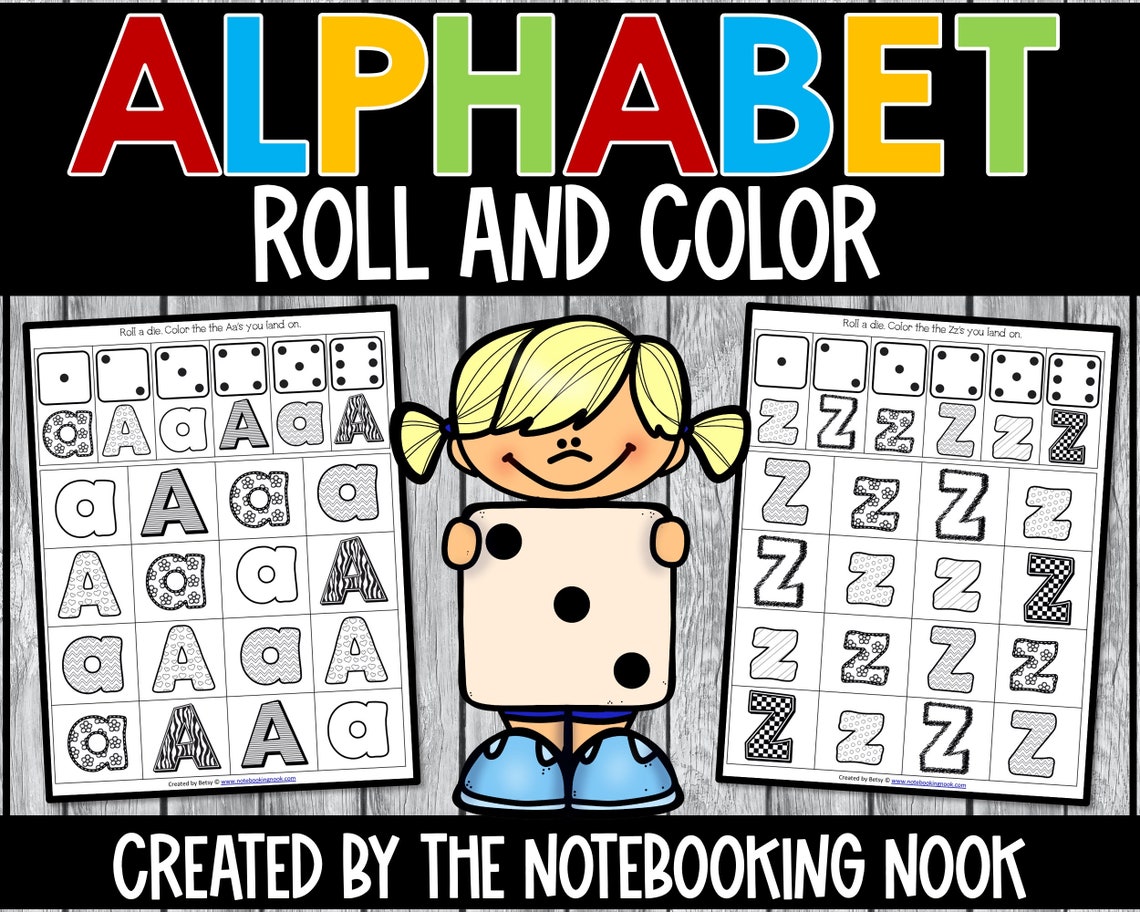 Alphabet Roll and Color - Etsy