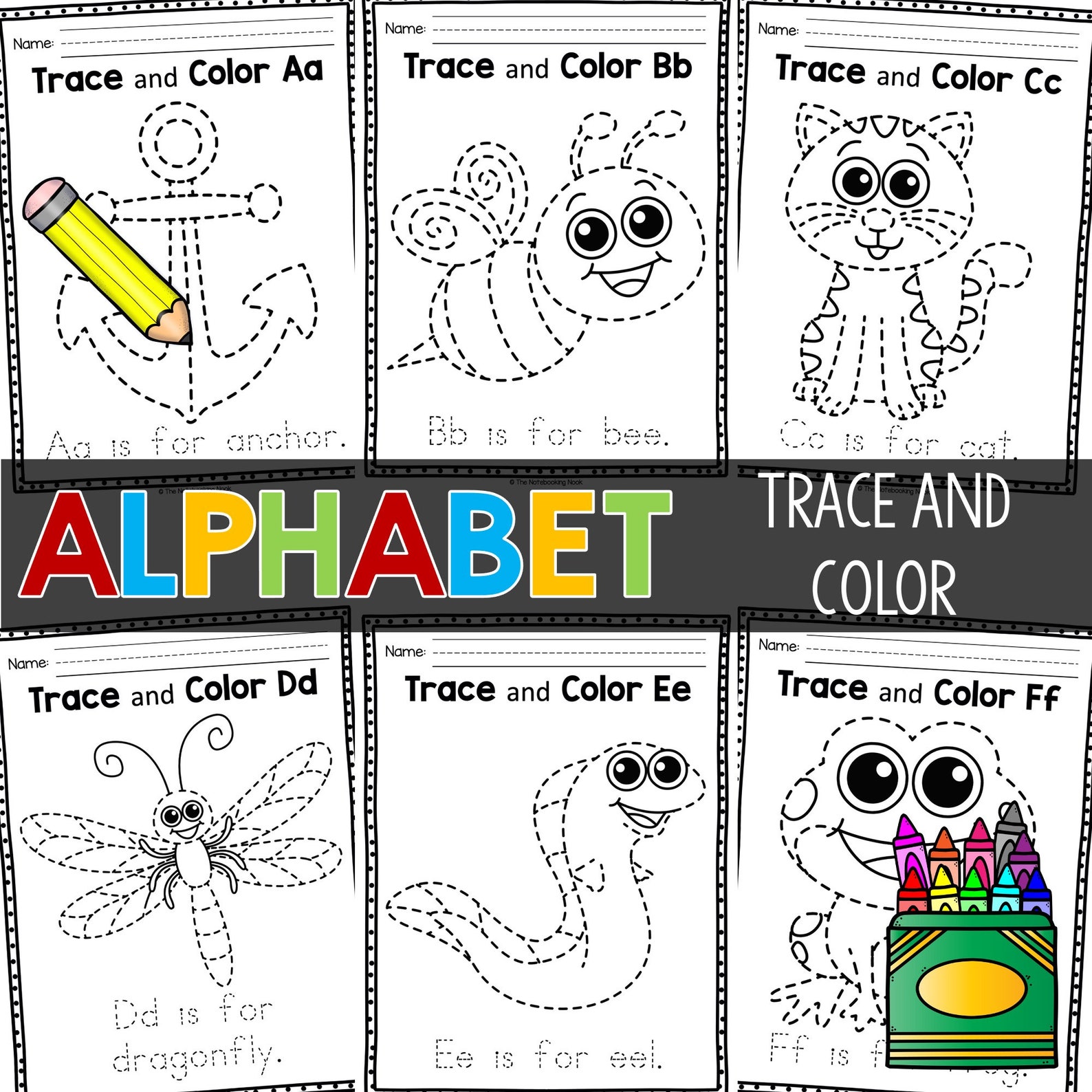 Alphabet Trace and Color - Etsy