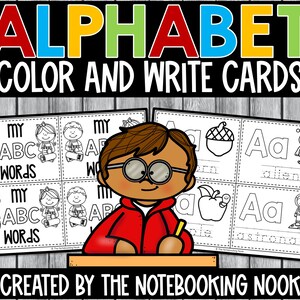 Alphabet Color and Write Cards - Etsy