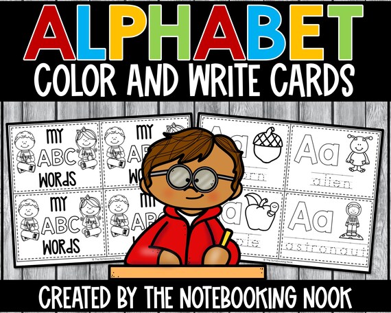 Alphabet Color and Write Cards | Etsy