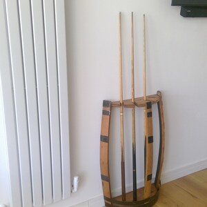 Oak Whisky Barrel Snooker / Pool Cue Rack, up to 4 or 8 Cues ...