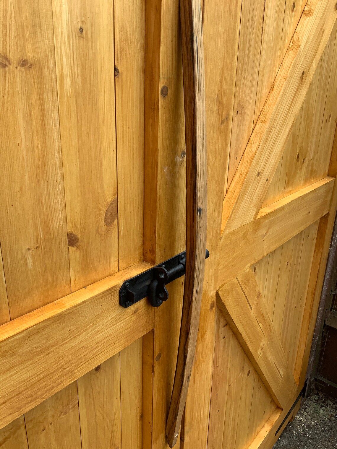 Pair of Gate handles Door handle whisky wine barrel stave | Etsy