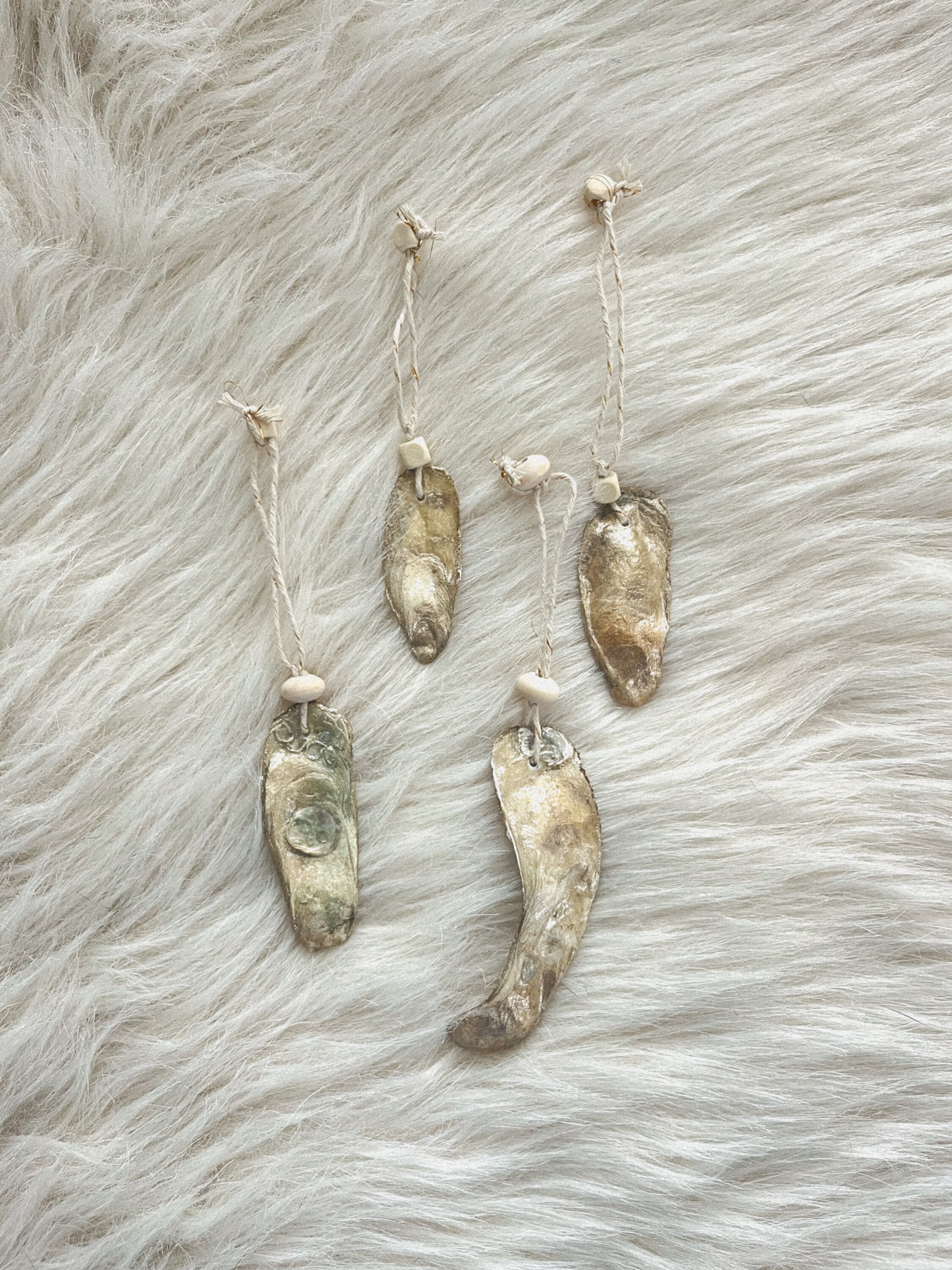 Pottery Barn Inspired Oysters Shell Ornaments Coastal - Etsy