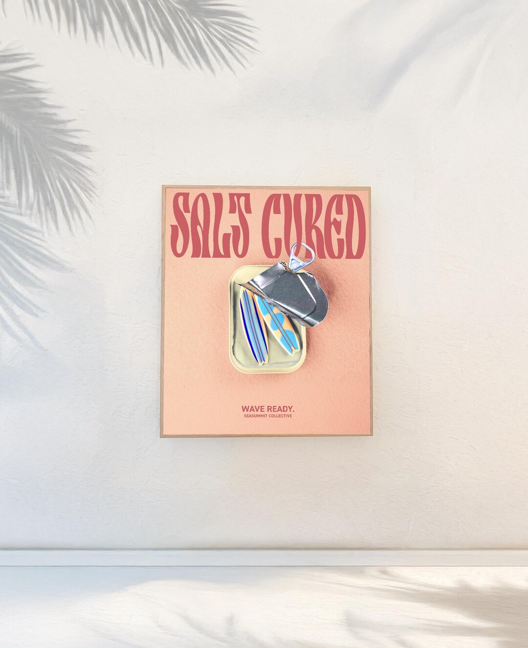 Surfboard Sardine Tin Print: Vintage-inspired Beach Art - Etsy