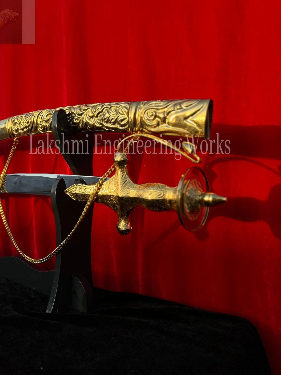GOLD SWORD, WITH Royal Designer Gold Plated Hilt and Scabbard Sword ...