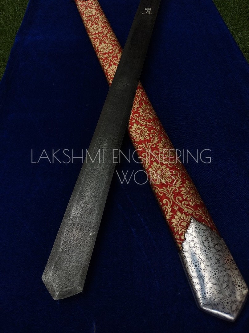 Damascus Khanda Sword With Brocade Cloth Scabbard Khanda - Etsy