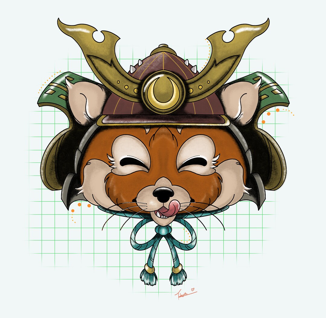 Red Panda Samurai - Etsy