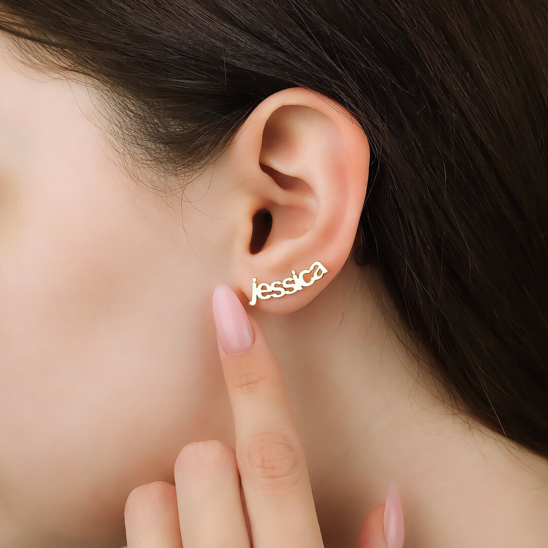 Personalized Name Earrings Stud Name Earrings Name Stud Earrings Custom ...