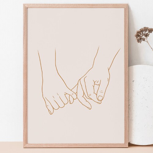 Pinky Swear Art Print Pinky Promise Hands Poster Line Art - Etsy