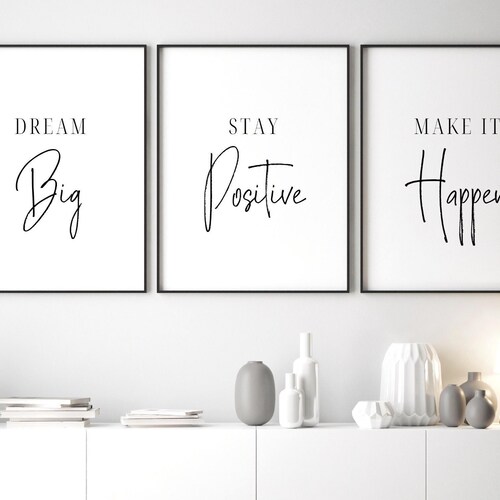 Dream Big Work Hard Make It Happen Motivational Quote Print - Etsy UK